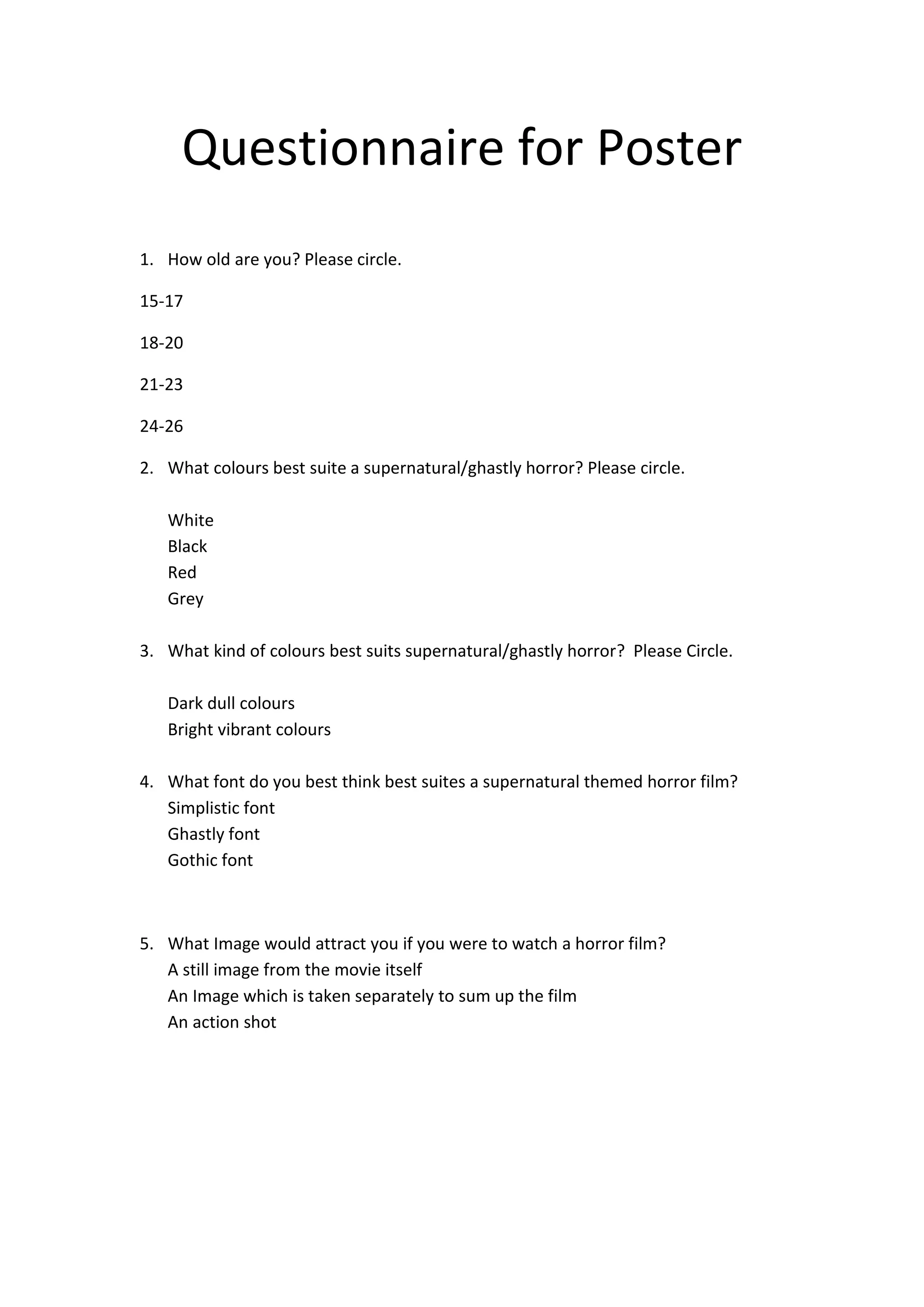 Questionnaire for poster | PDF