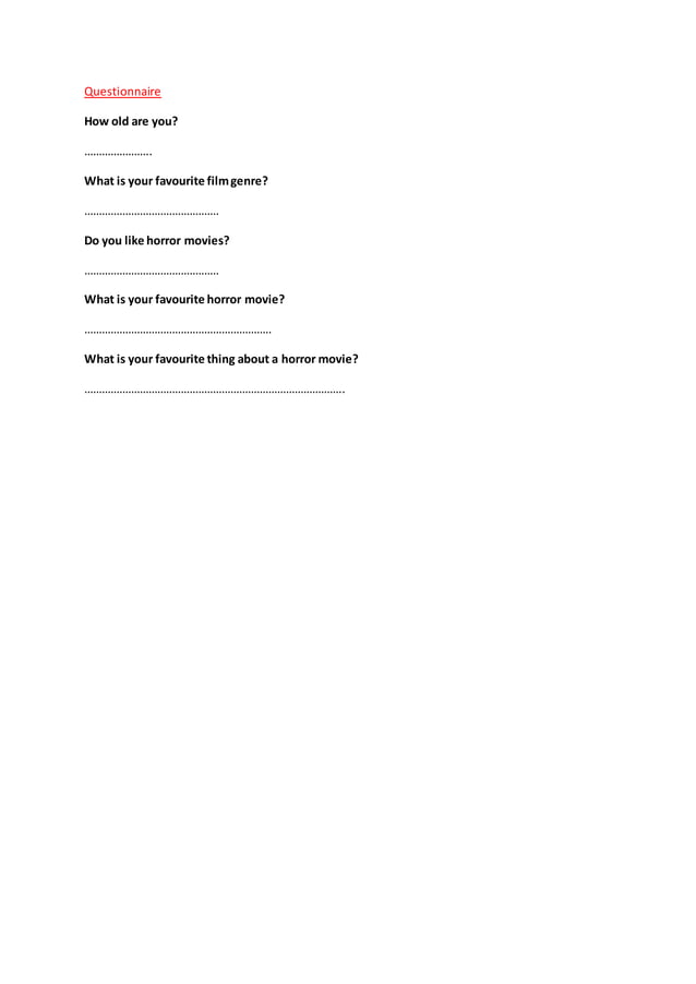 Questionnaire for target audience media | DOCX