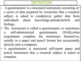 Questionnaire in Market Research.pptx