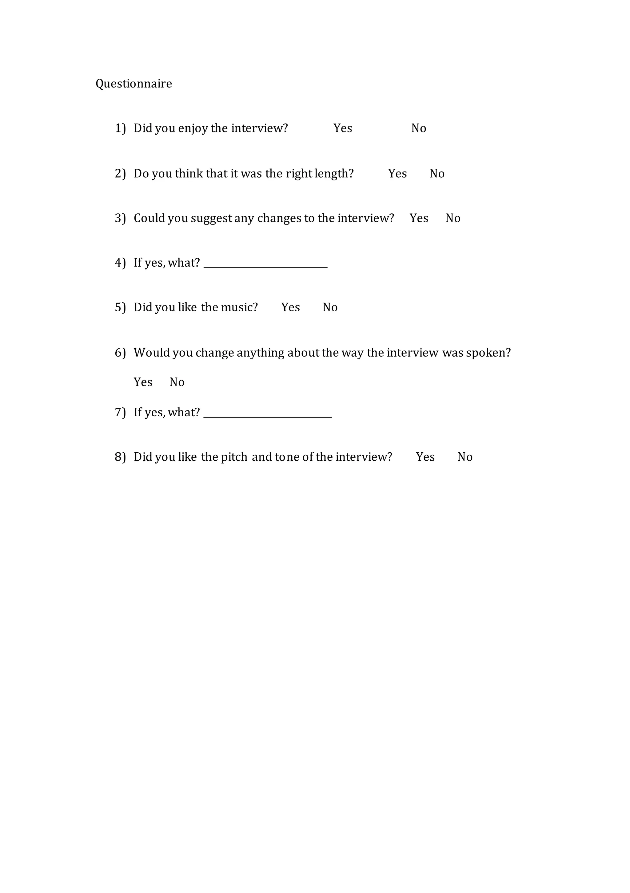 Questionnaire media radio | DOCX