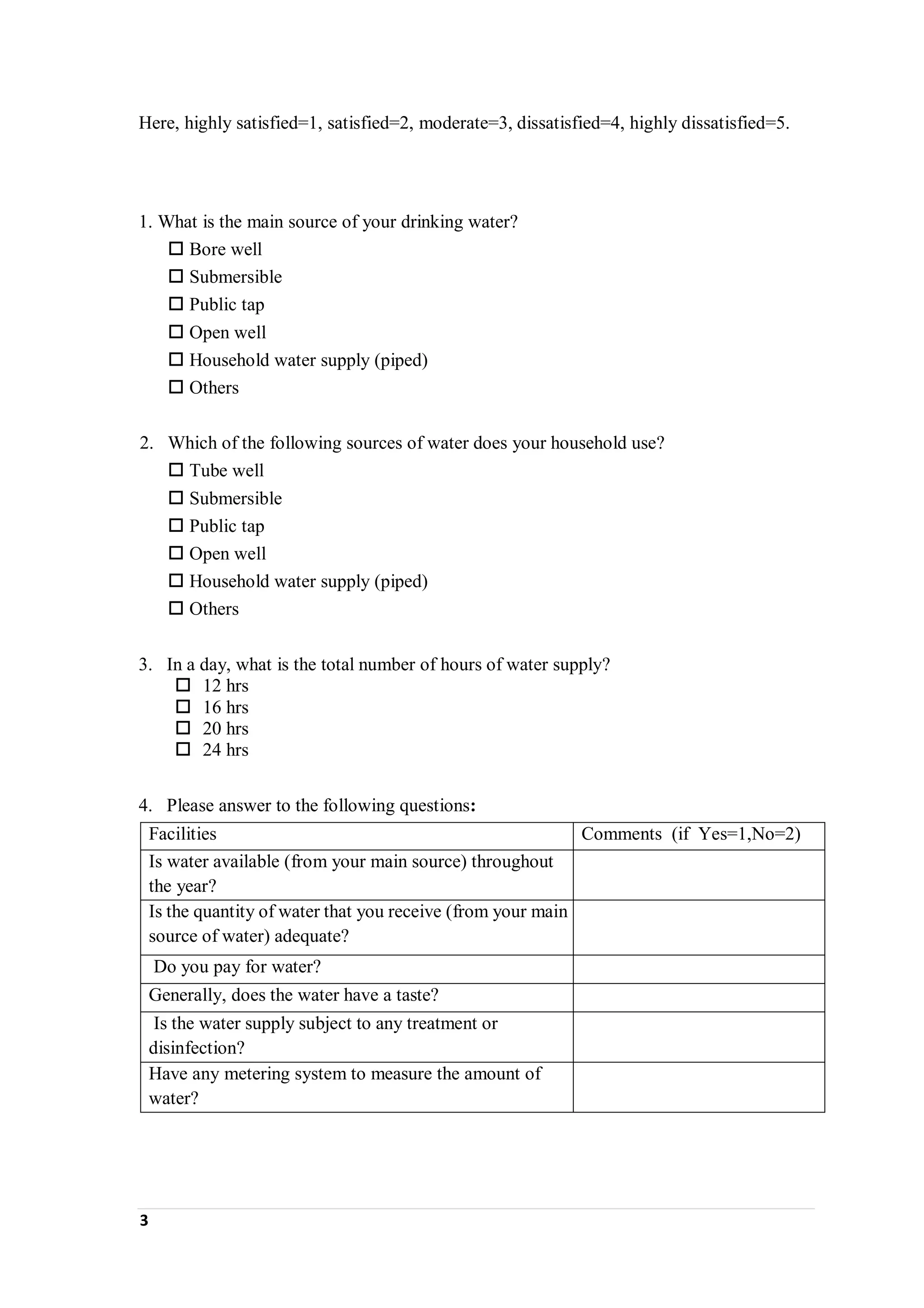 Questionnaire on Assessment of Housing Conditions, Socioeconomic ...