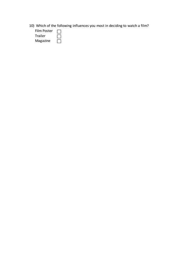 Questionnaire One | PDF