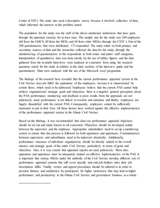 Questionnaire on effectiveness of performance appraisal | DOCX