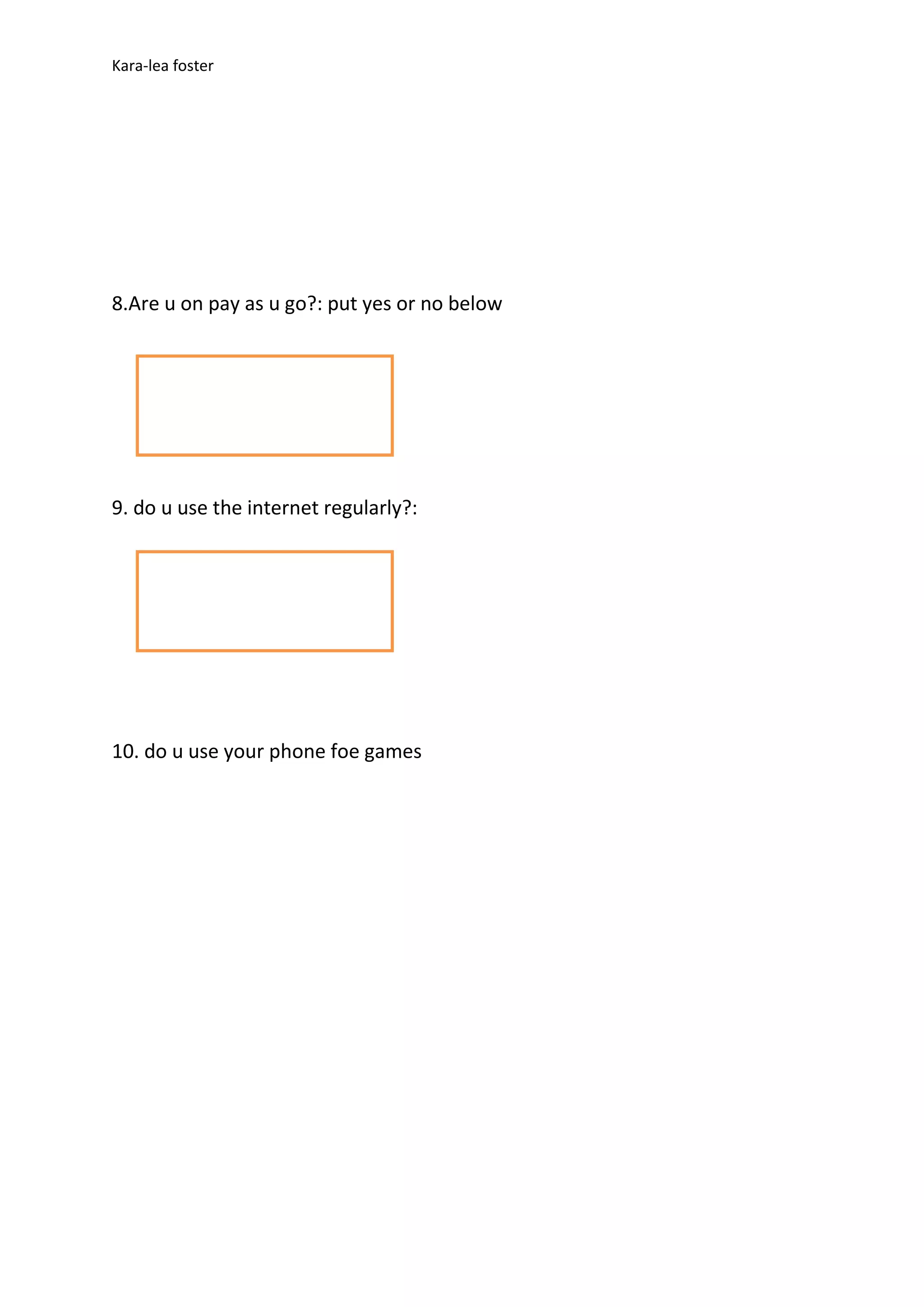 Questionnaire on mobile phones | DOCX