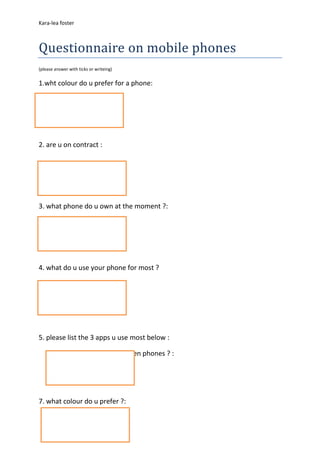Questionnaire on mobile phones | DOCX
