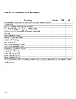 Questionnaire on skills | DOC