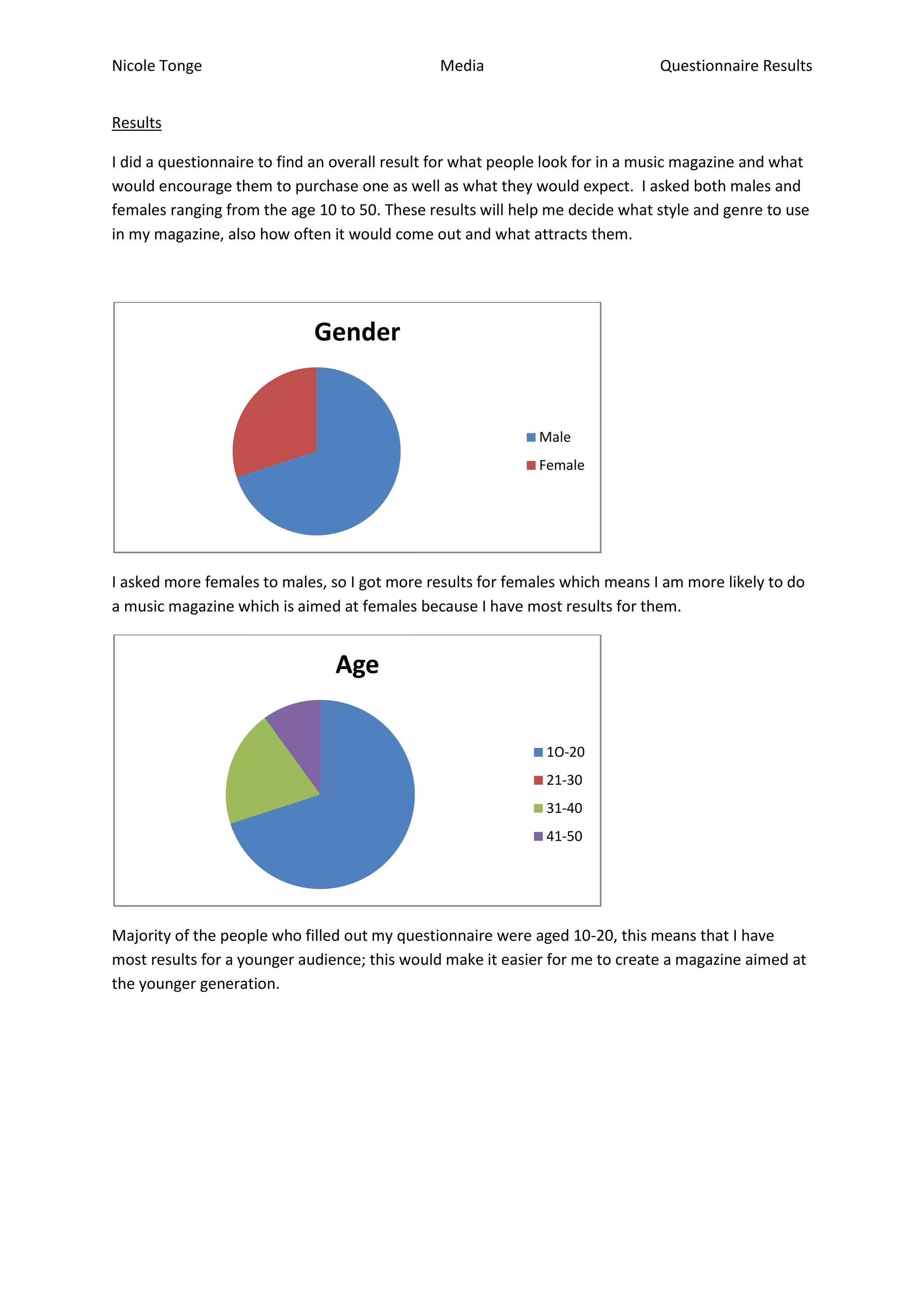 Questionnaire pie chart results | PDF