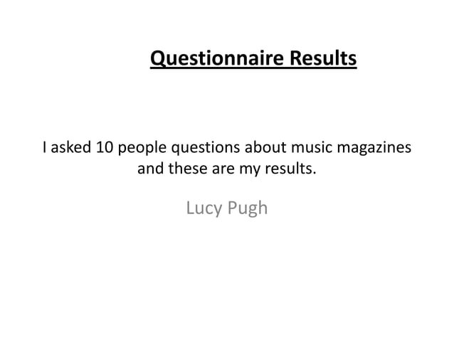 Questionnaire powerpoint | PPT