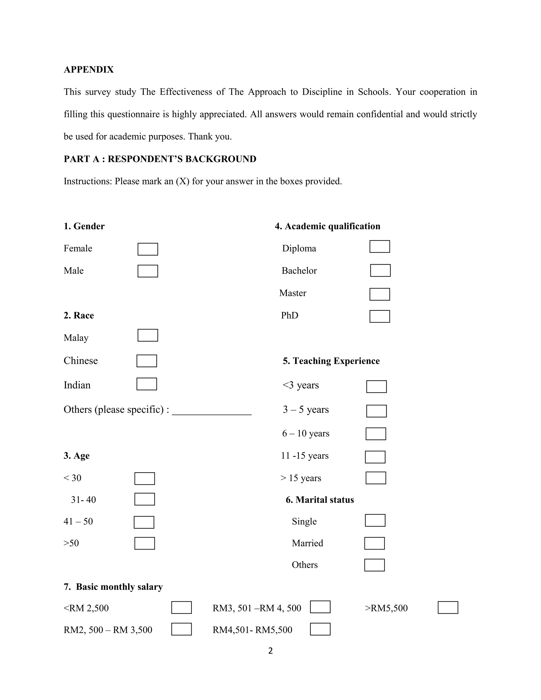 Online Questionnaire | DOCX
