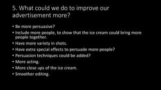 TV Advert: Questionnaire responses | PPT