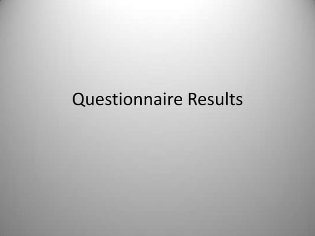 Questionnaire results | PPTX | Contemporary Hits/Pop/Top 40 | Music