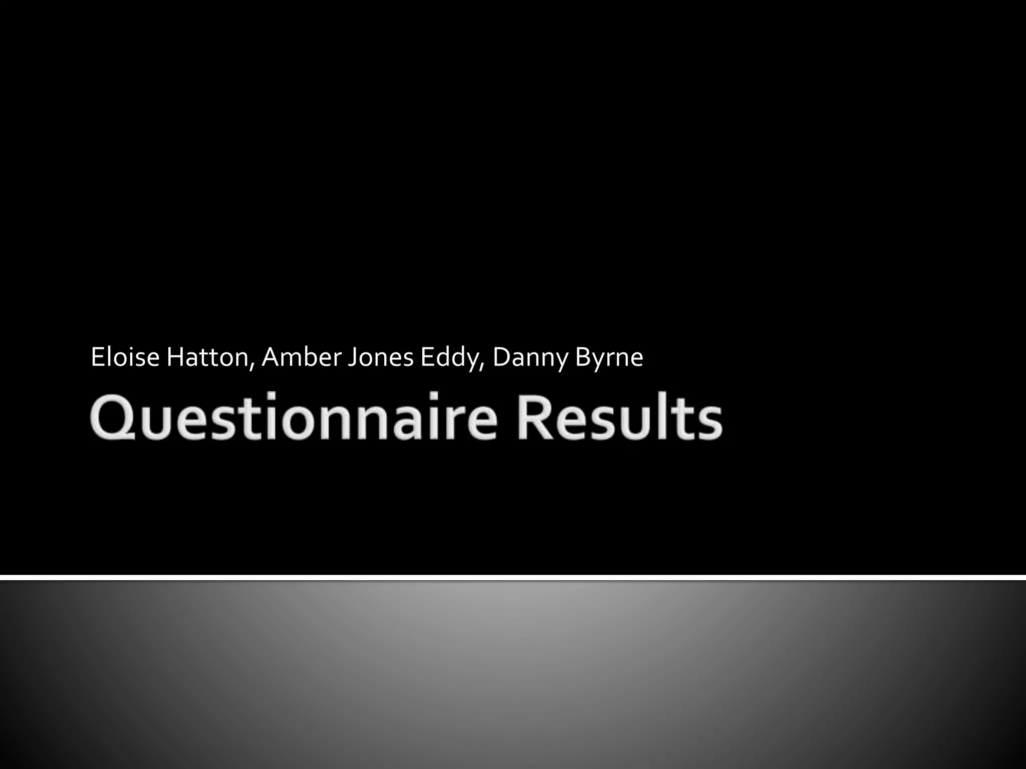 Questionnaire Results | PPT