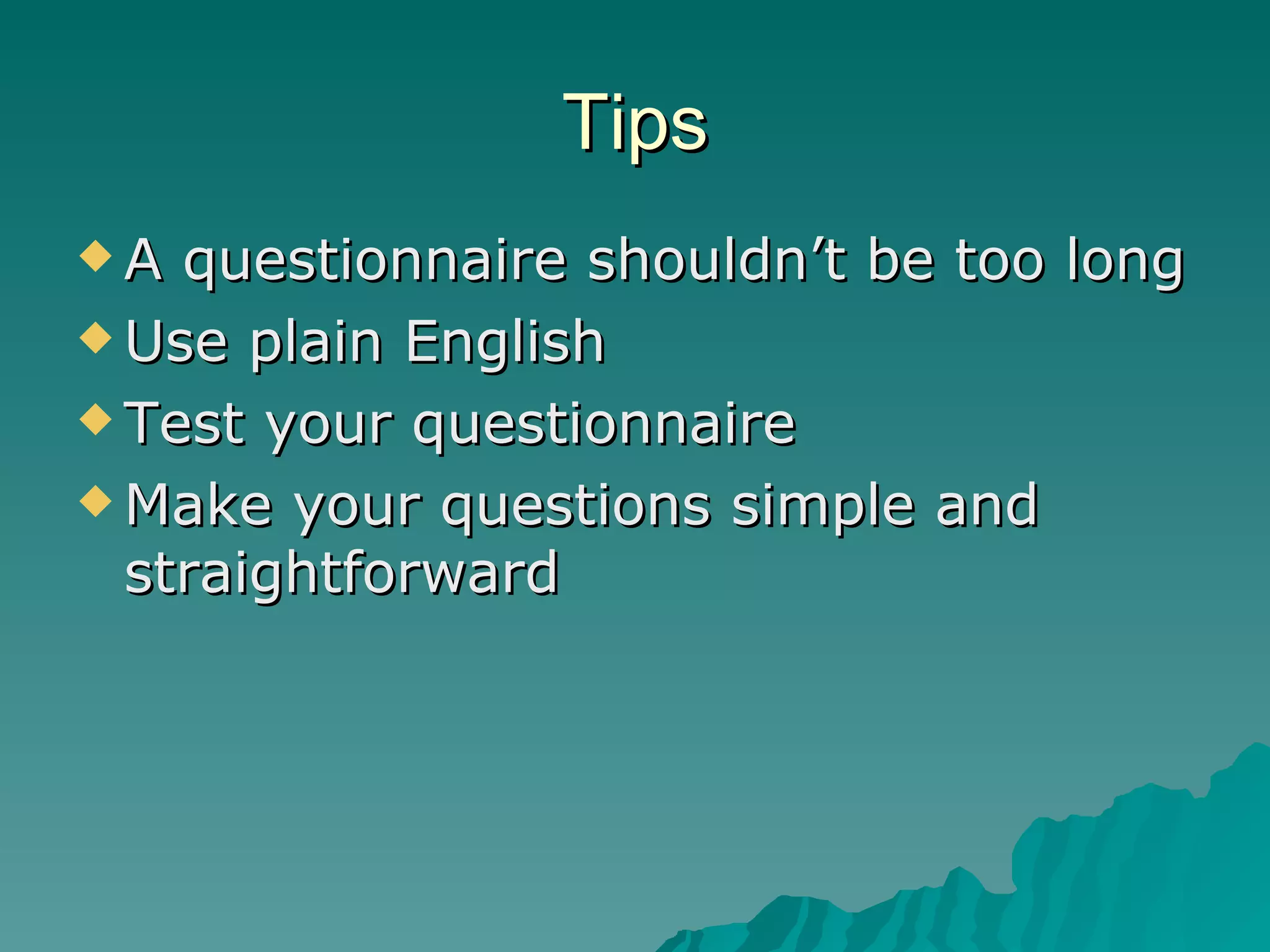 Questionnaire Design | PPT