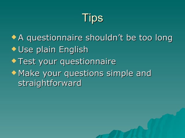 Questionnaire Design | PPT