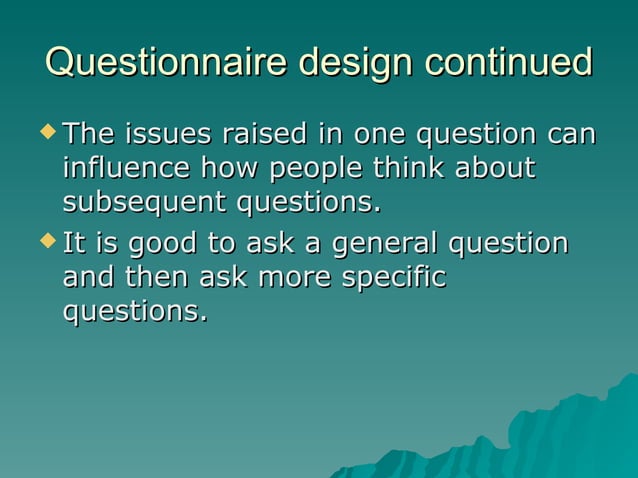 Questionnaire Design | PPT
