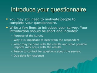 Questionnaire Design | PPT