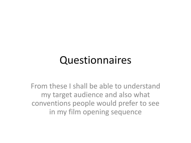 Questionnaires | PPT