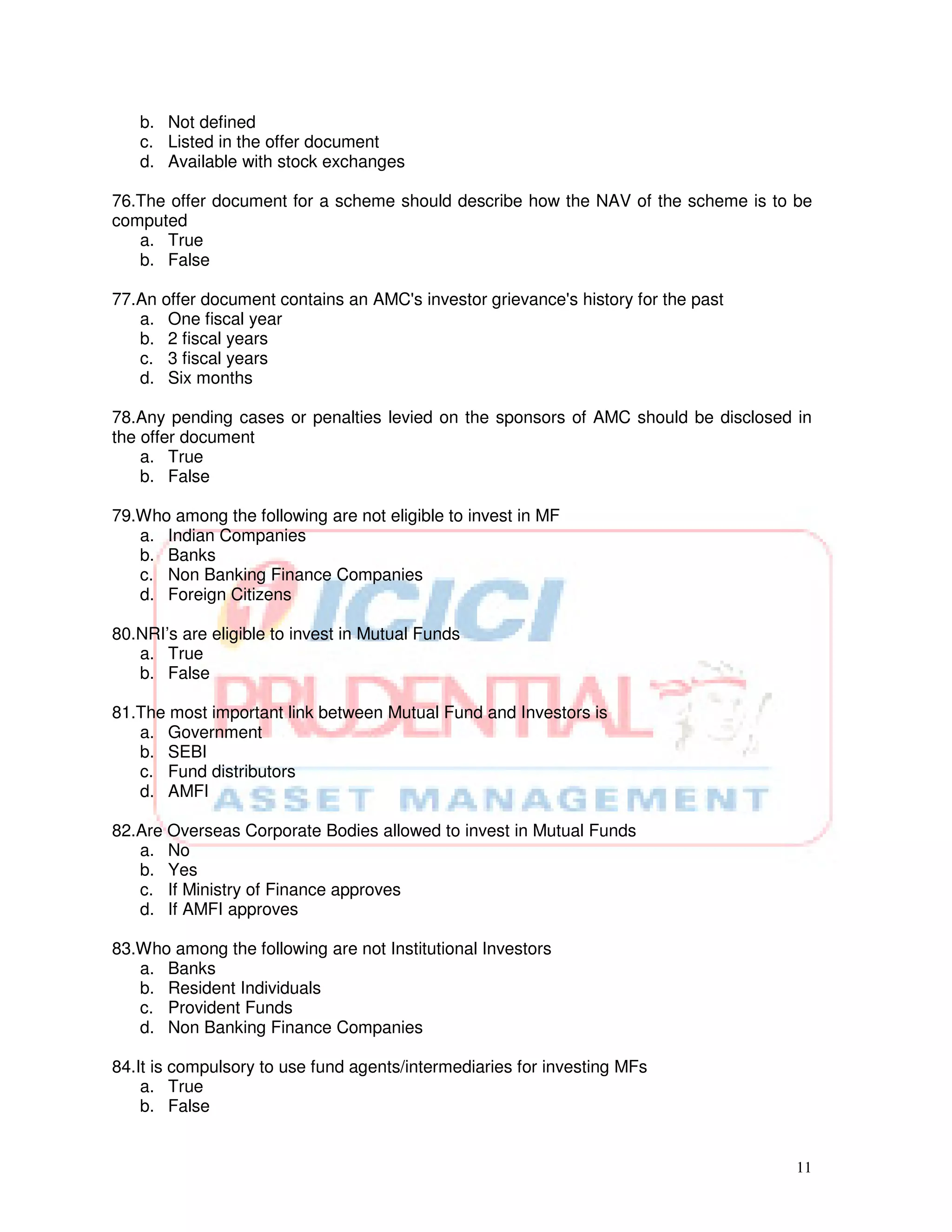 NISM V-A practice Q & A | PDF
