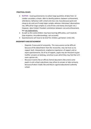 AS SOCIOLOGY UNIT 2 - METHODS - Questionnaires | DOCX