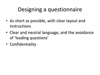 Questionnaires (AS Sociology Research Methods) | PPTX | Educational ...
