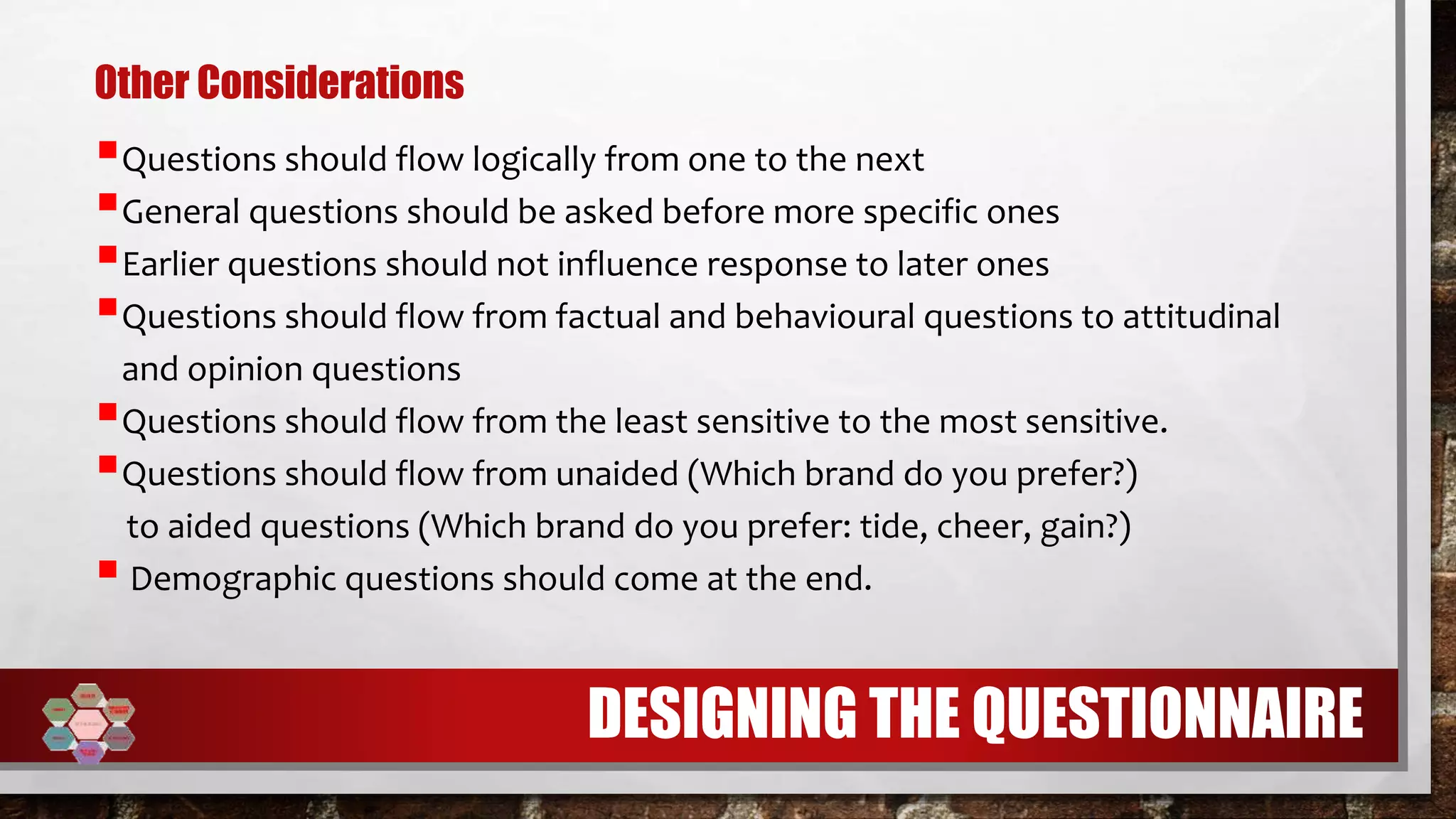 Questionnaire Design | PPTX