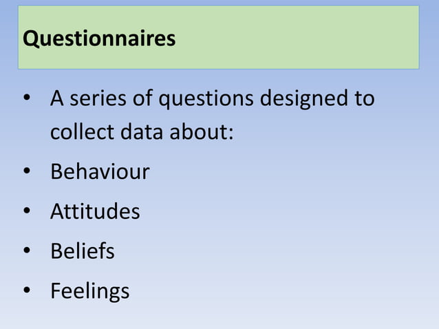 Questionnaires | PPT