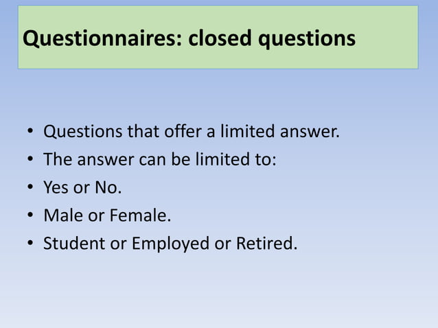 Questionnaires | PPT