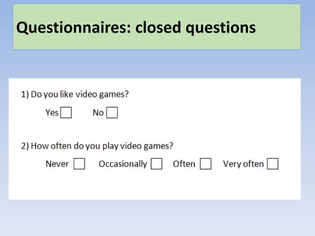 Questionnaires | PPT