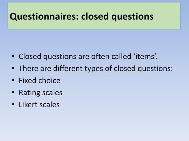 Questionnaires | PPT