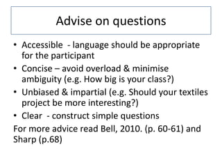 Questionnaires and surveys | PPT