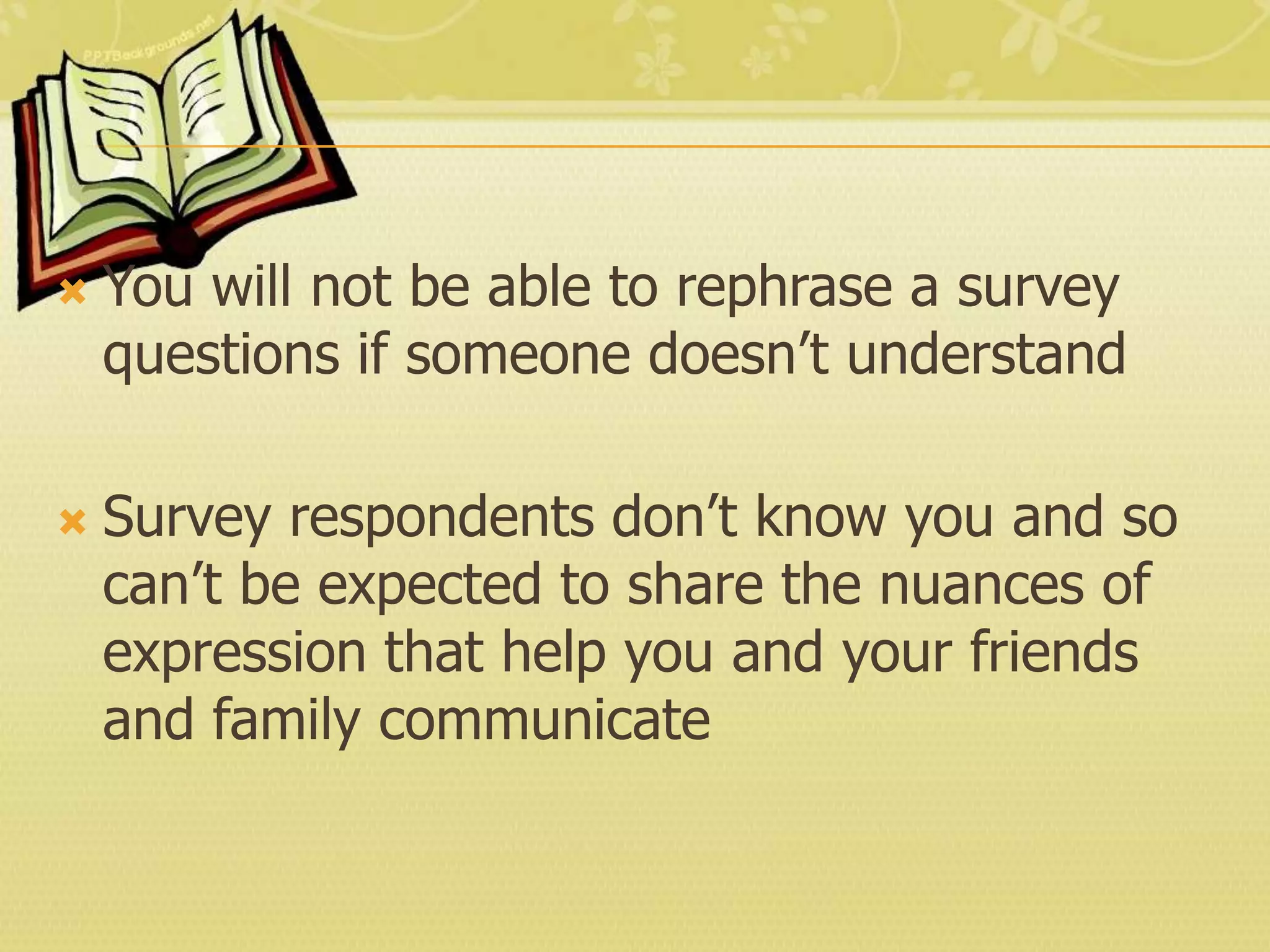 Questionnaires and surveys | PPTX