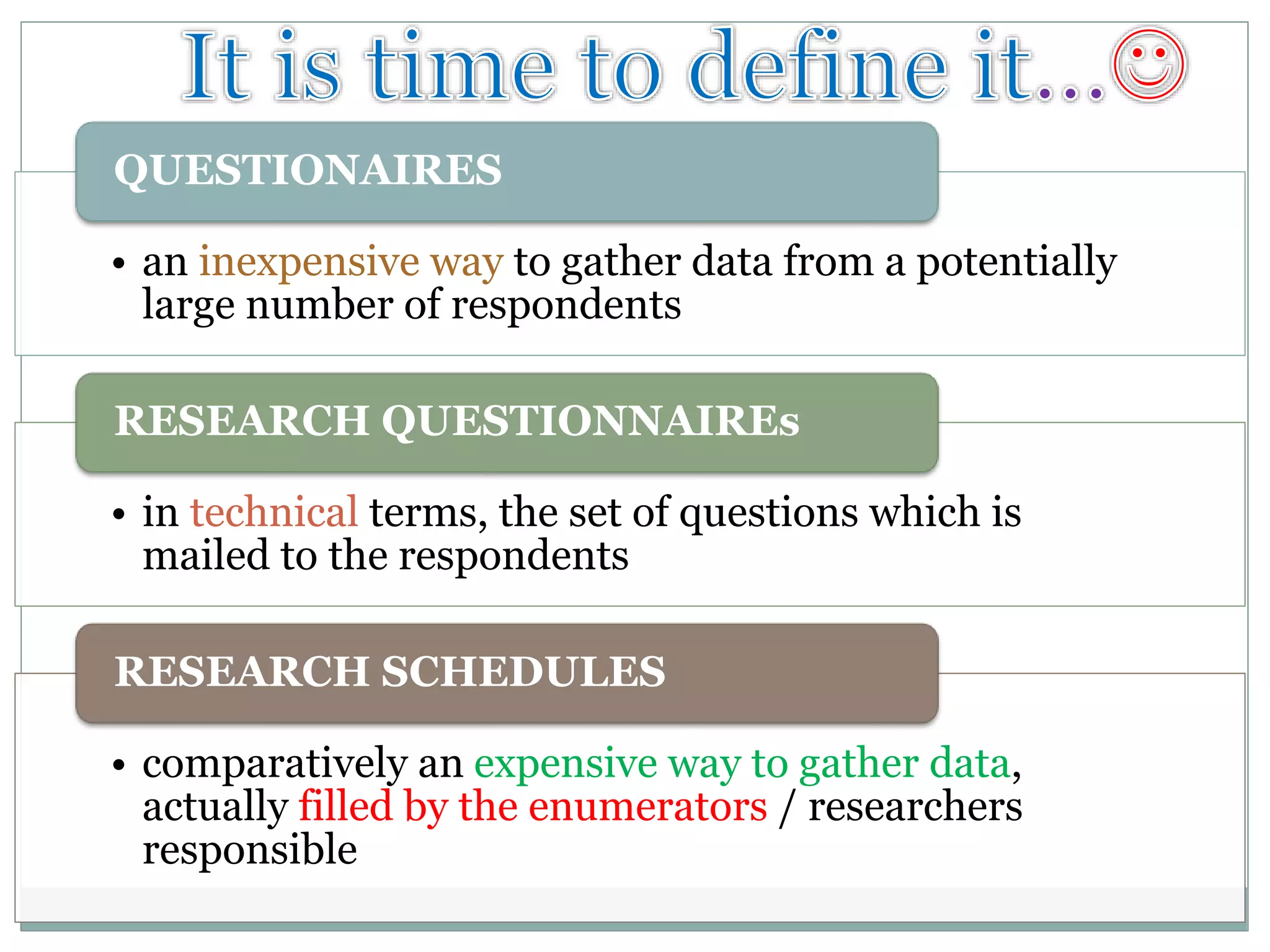 Questionnaires and surveys | PPSX