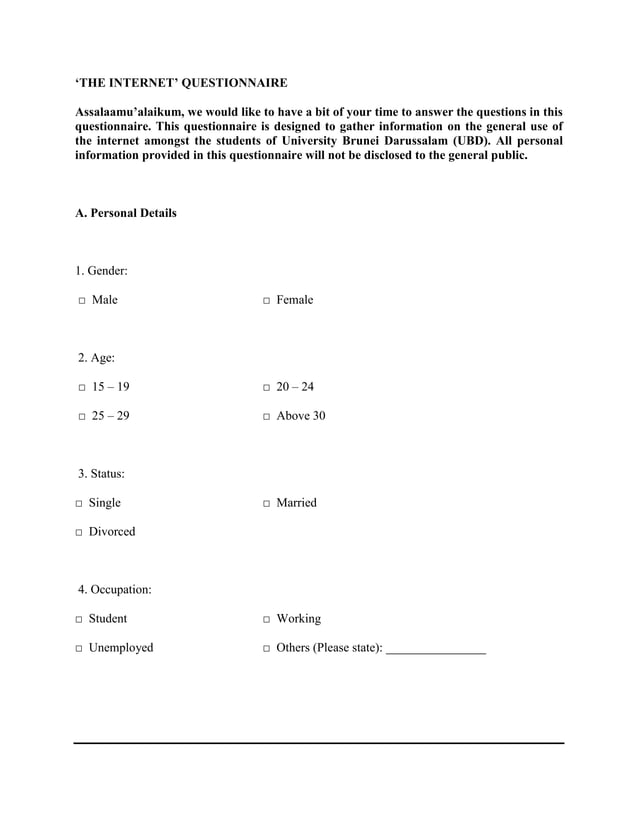 Questionnaire | DOCX | Computing | Technology & Computing