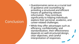 Questionnaires in Guidance and Counselling.pptx