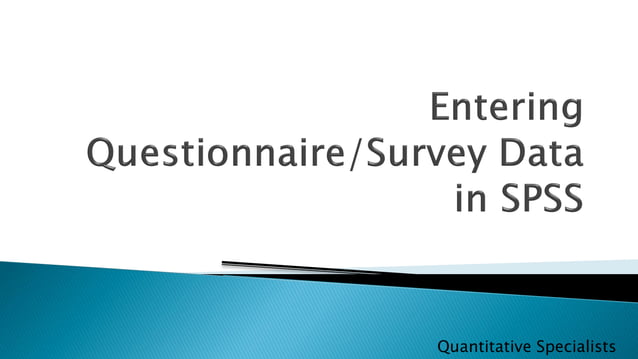 How to enter and analyze questionnaire (survey) data in SPSS | PDF
