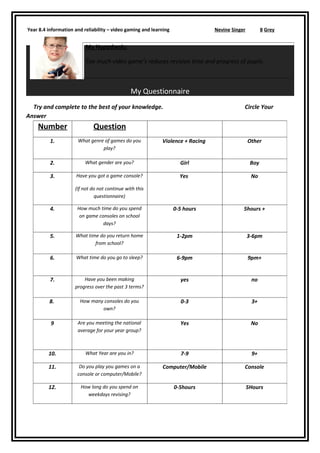 Questionnaire template | PDF