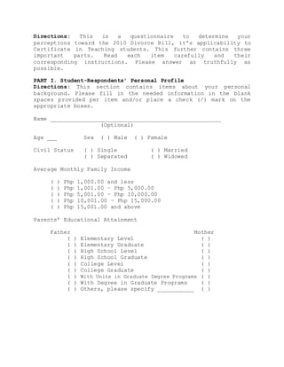 Questionnaire to print | DOCX