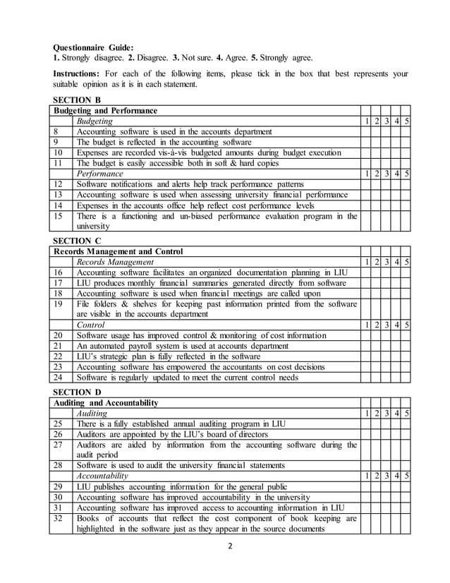 Research questionnaire for data collection (Cost Accounting) | DOCX
