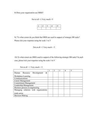 Questionnarie hris | DOC