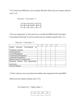 Questionnarie hris | DOC