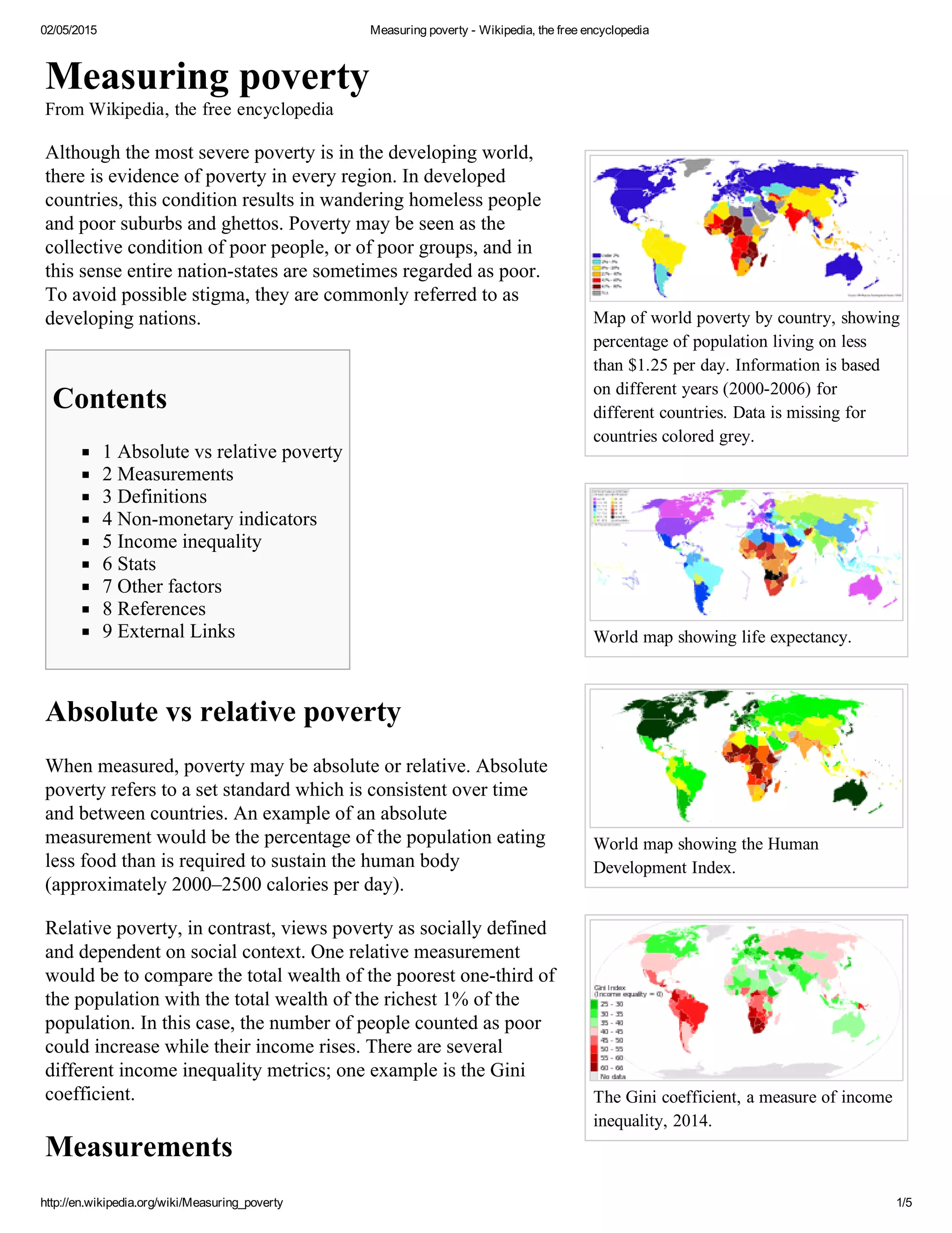 Question no 7 maec 105 measuring poverty wikipedia, the free ...