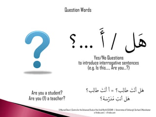 Arabic Grammar: Question Nouns | PDF
