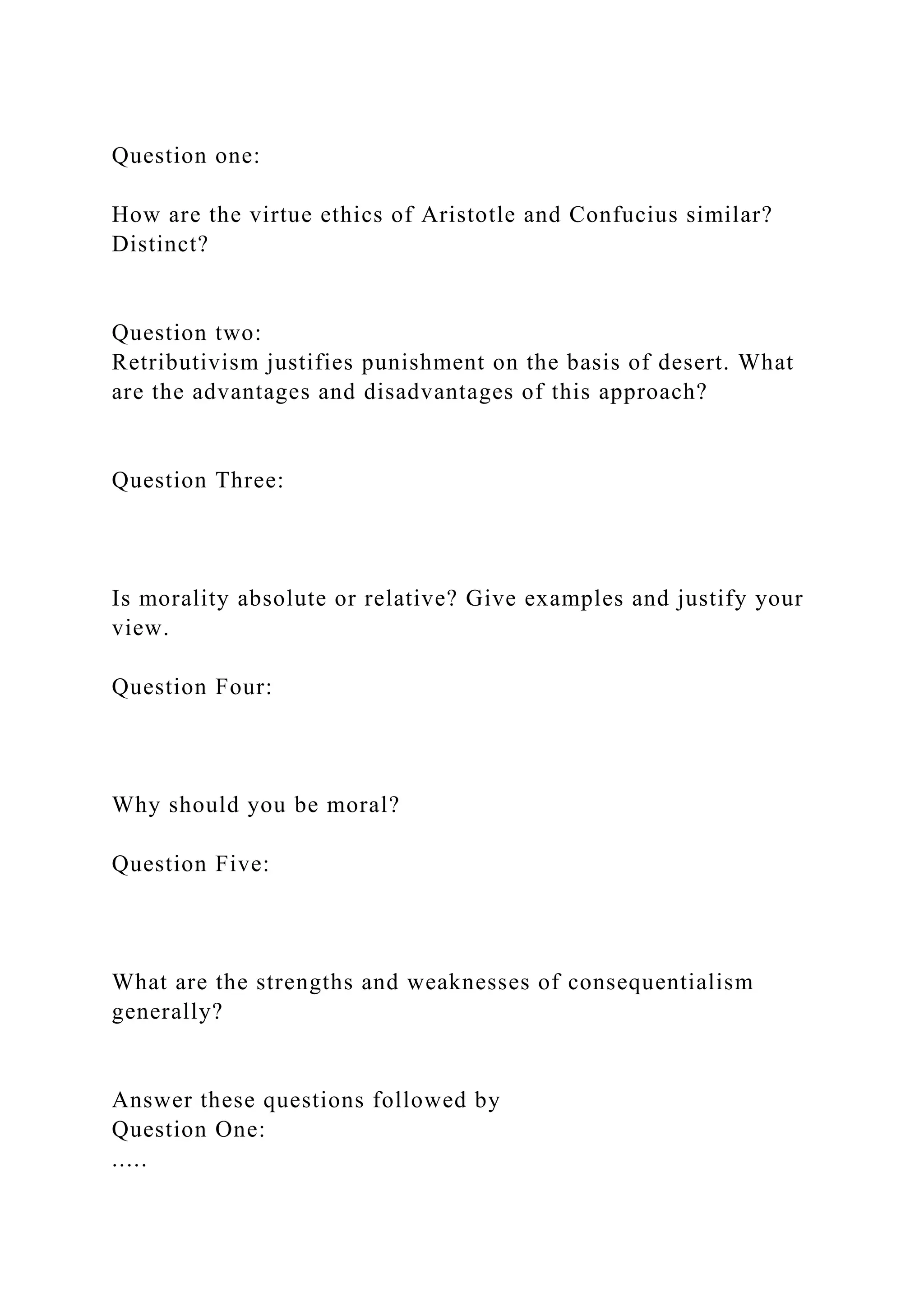 Question oneHow are the virtue ethics of Aristotle and Confuciu.docx | Free Download