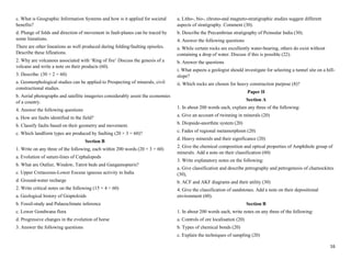 UPSC CSE Mains optional geology previous year Question papers | PPT