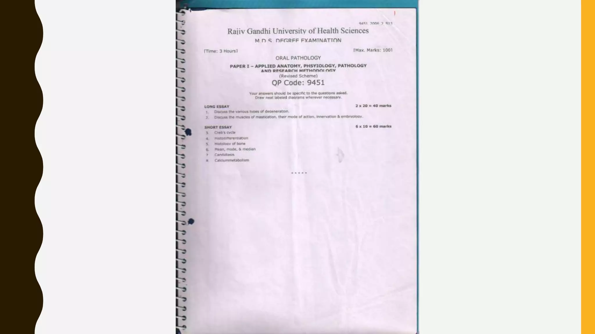 Oral Pathology Question Bank | PPTX