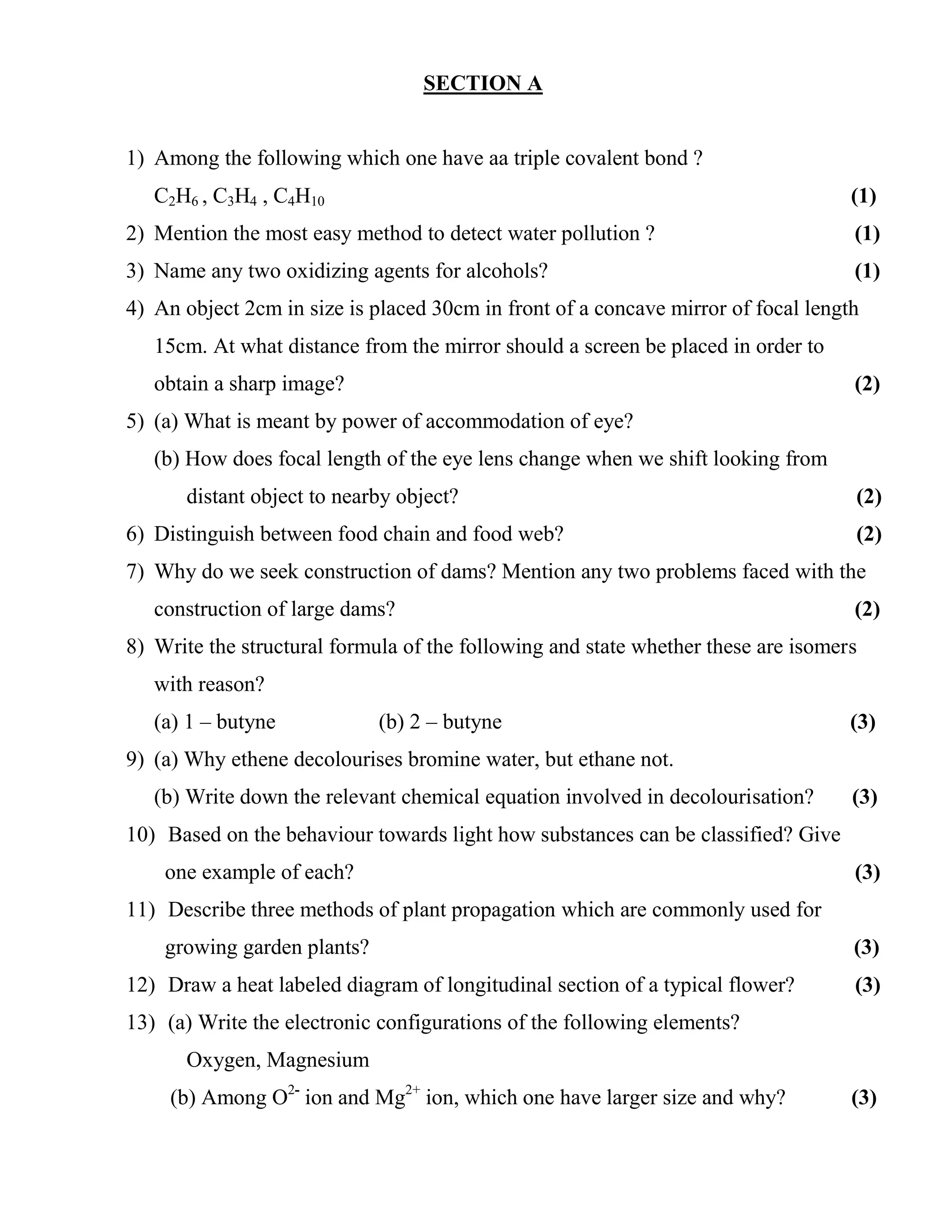 CBSE SAMPLE QUESTION PAPER SA II - SCIENCE | PDF | Chemistry | Science
