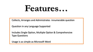 Automatic Question Paper Generator | PPTX