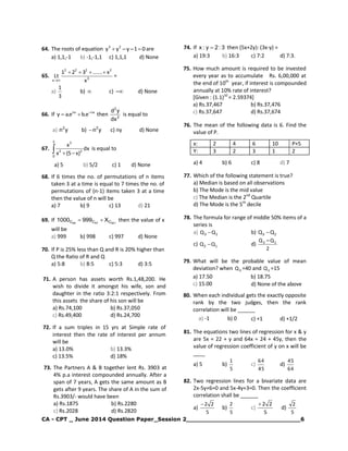 CA CPT Question paper june 2014 | PDF | Business Accounting & Finance ...
