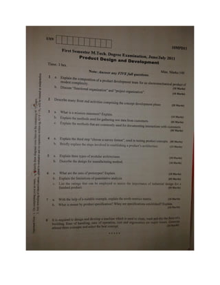 question papers PDM VTU MTECH | PDF