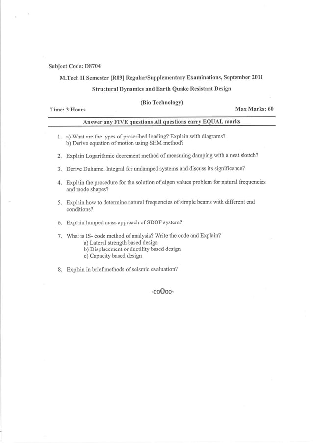 Mtech Question Papers 2011 Pdf 